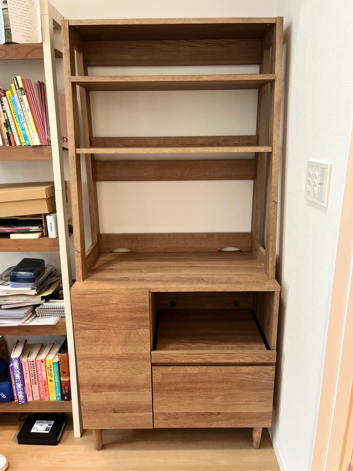 LOWYA(ロウヤ) 食器棚[幅80]完成品（組み立て済み） 未使用 - キャロット（Karrot）