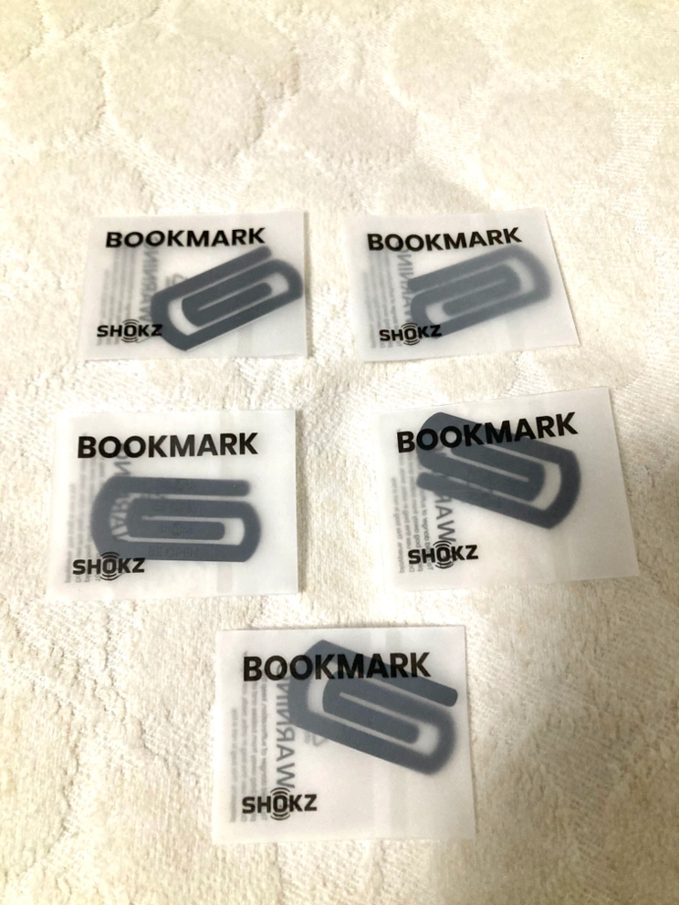 SHOKZ ショックス 黒系 BOOKMARK 5個セット：しおり:栞:クリップ型:ノベルティ:未開封 - キャロット（Karrot）